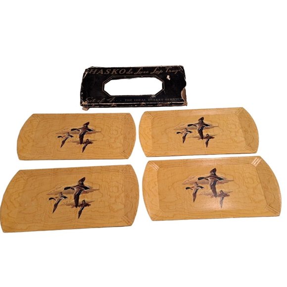 Hasko | Dining | Hasko De Luxe Lap Trays Set Of 4 Flying Ducks Birds ...